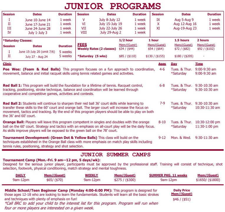 Junior Summer Programs